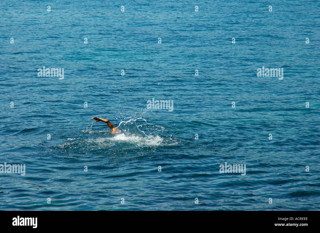 Man swimming in sea Stock Photo - Alamy