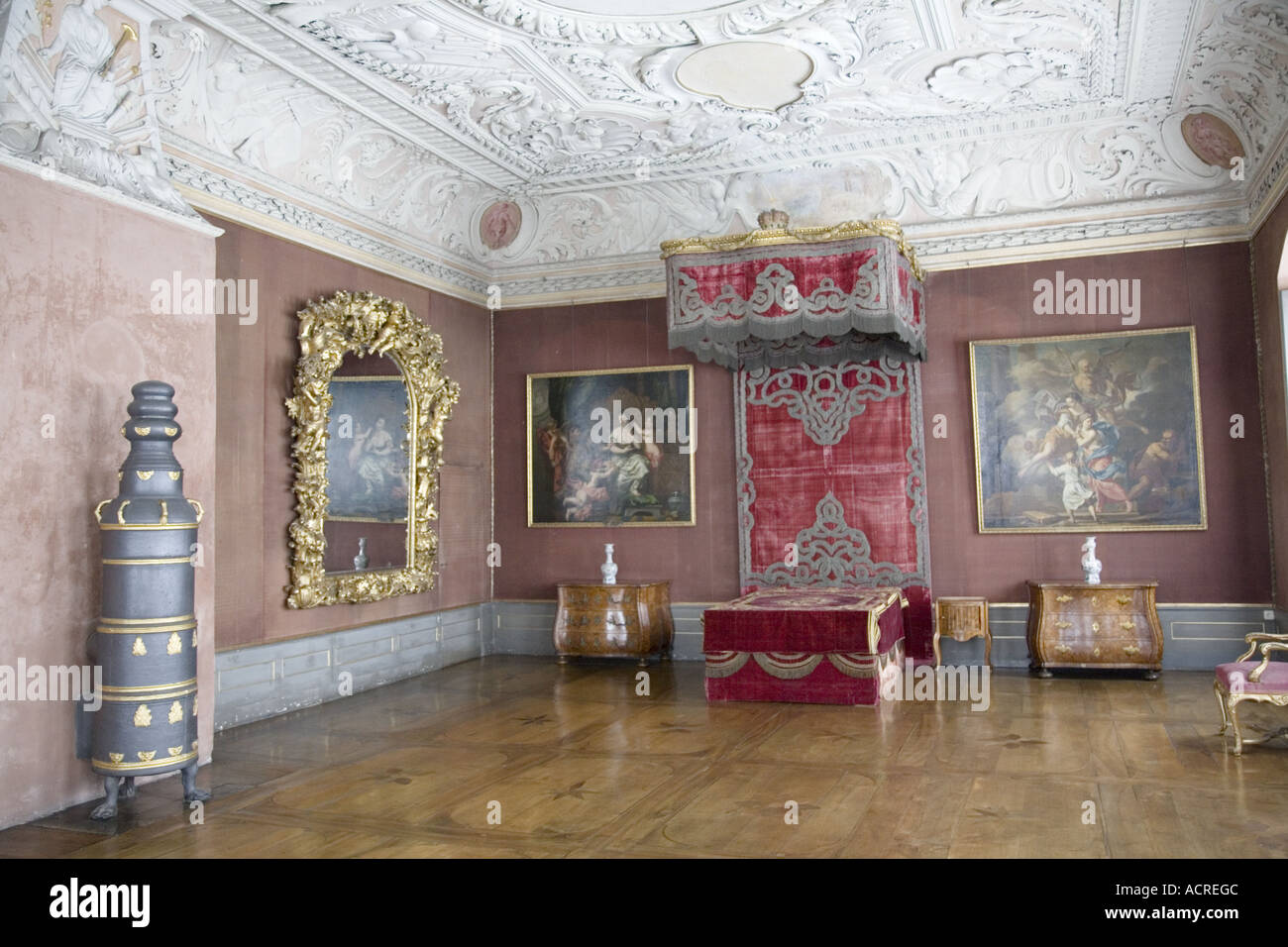 Bedroom, Bavarian State Gallery Museum, Neue Residenz Palace Stock ...