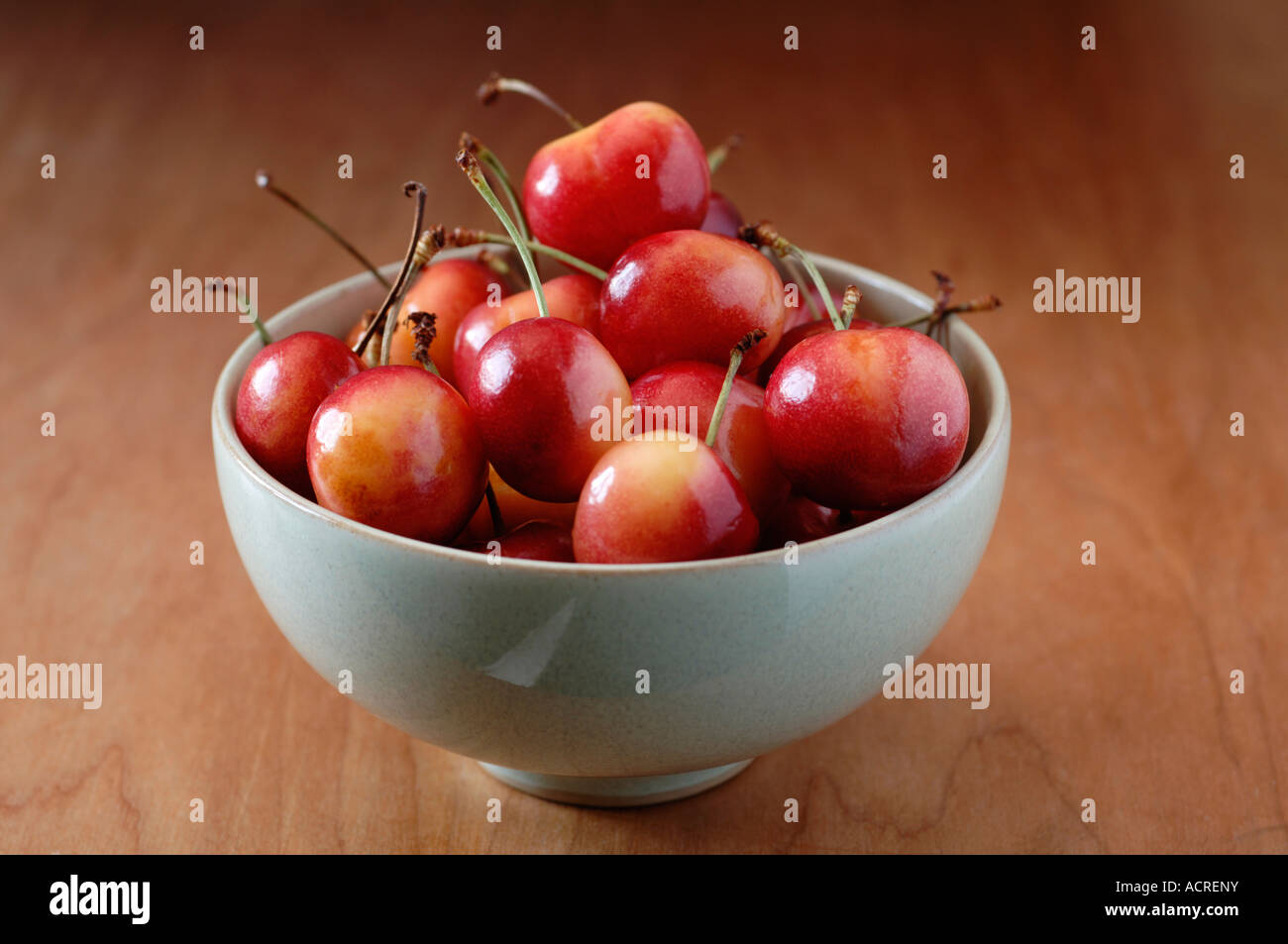 Bowl cherries on wood hi-res stock photography and images - Alamy