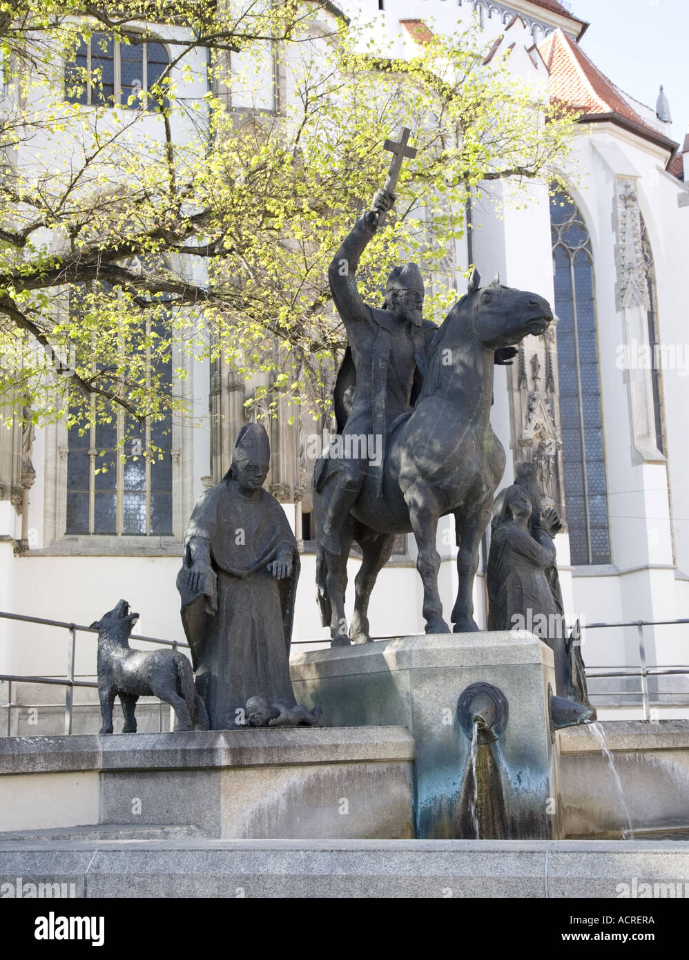 Cathedral Fountain, Augsburg, Bavaria, Germany Stock Photo - Alamy