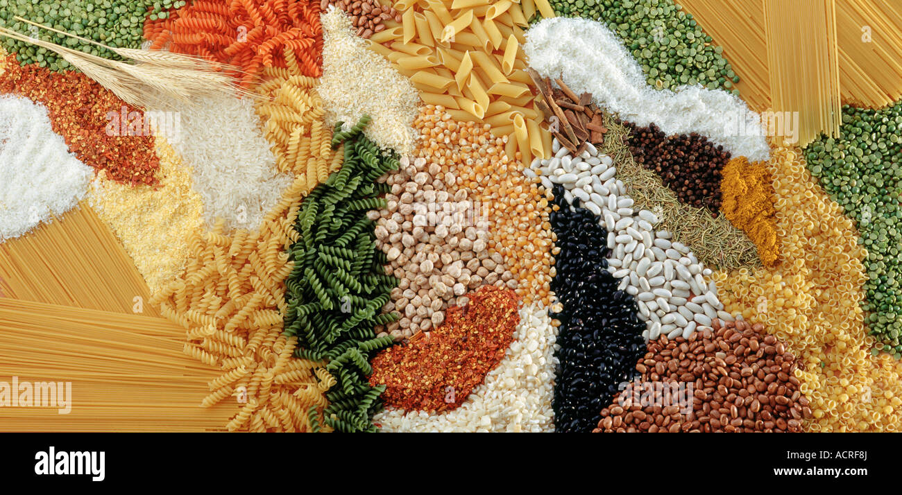 Assorted Dry Cereals and Pastas Stock Photo - Alamy