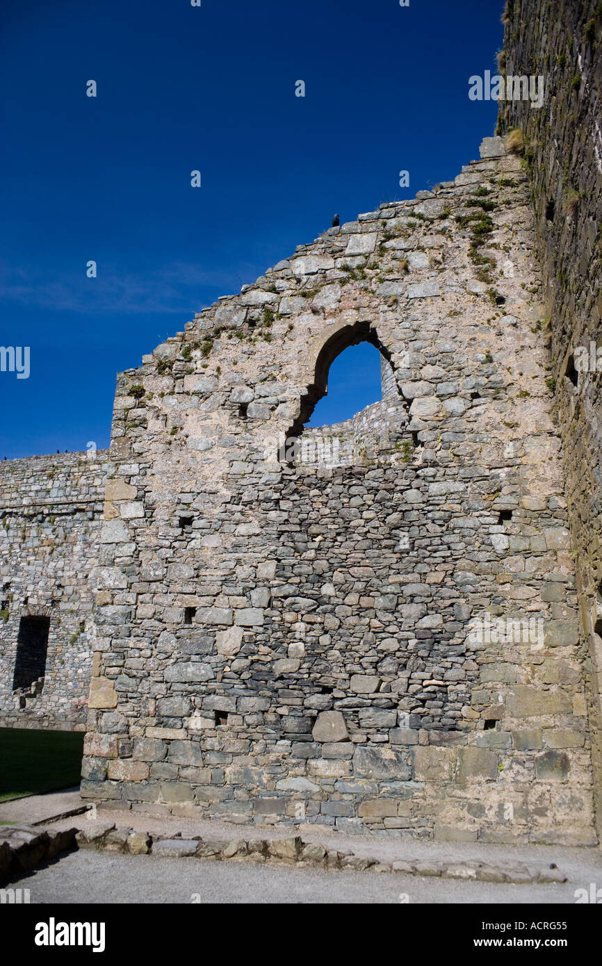 Harlech Castle interior North Wales Stock Photo - Alamy