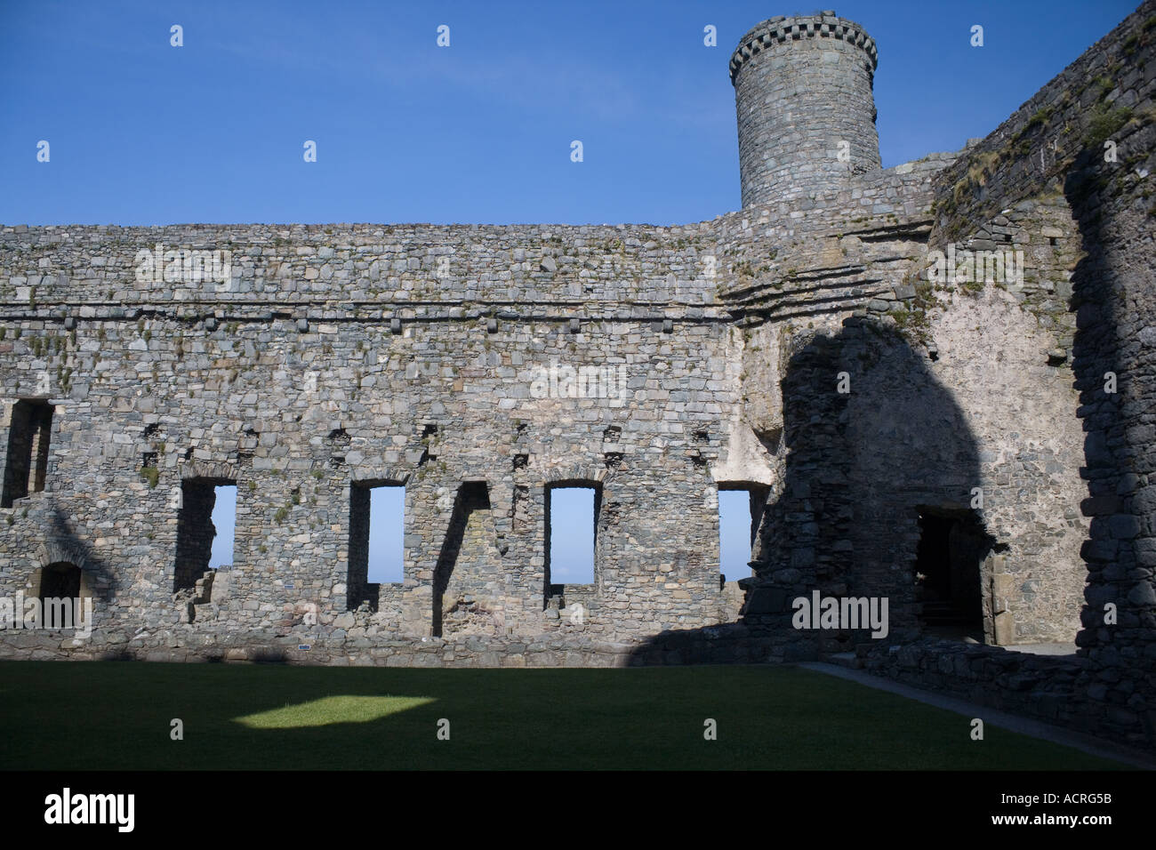 Harlech Castle interior North Wales Stock Photo - Alamy