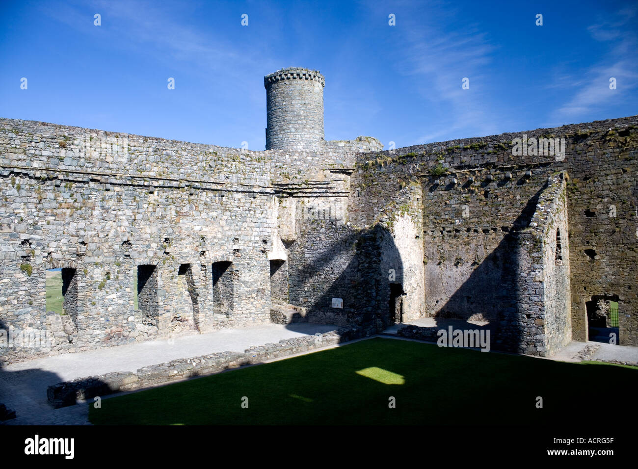 Harlech Castle interior North Wales Stock Photo - Alamy
