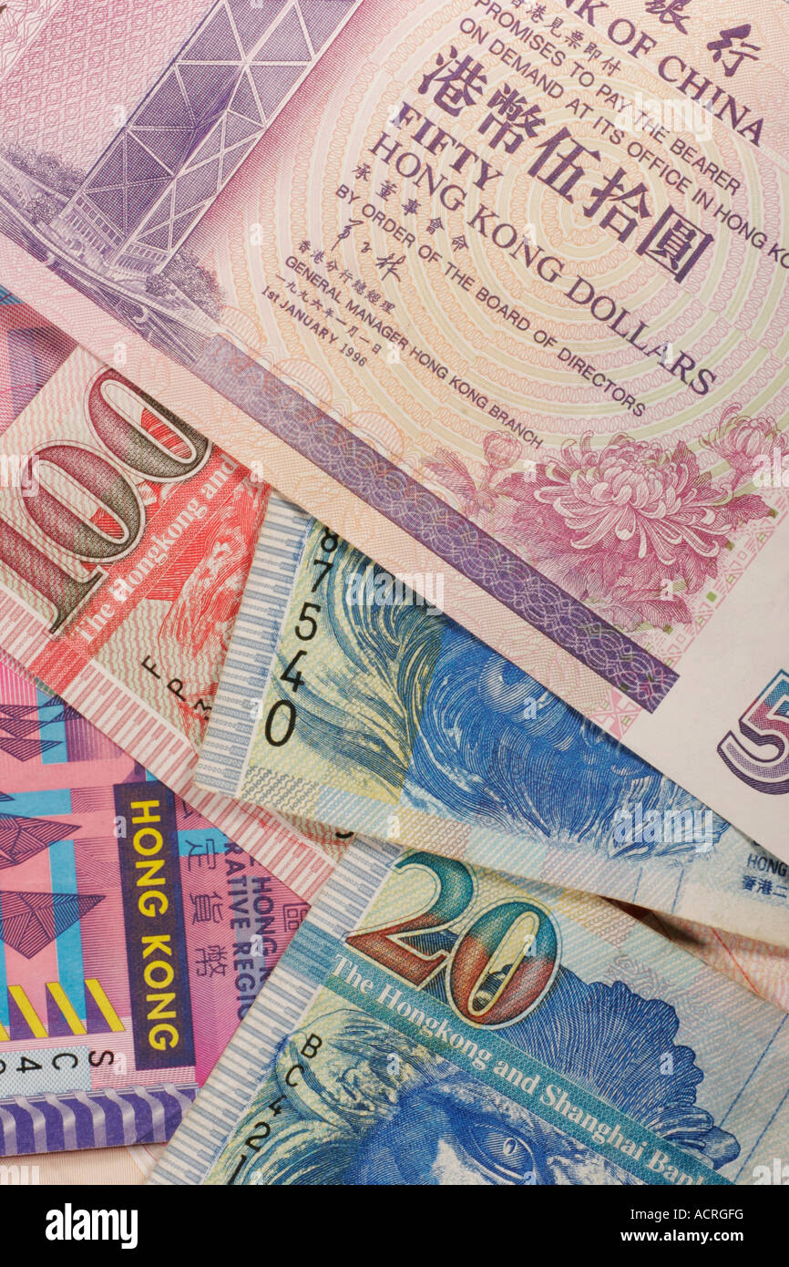 Hong Kong dollar banknotes Stock Photo - Alamy