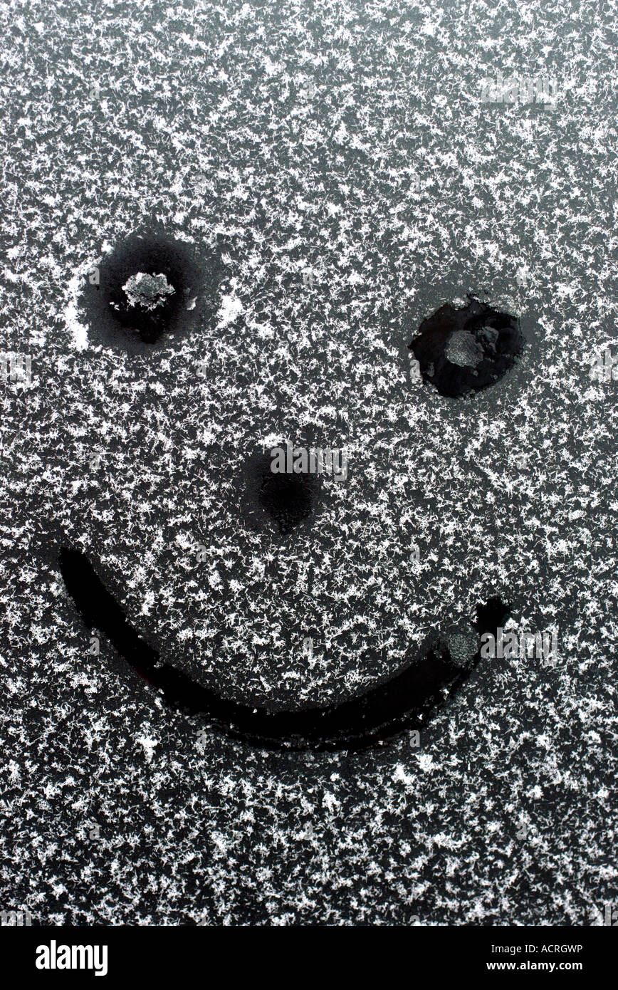Happy face in the frost Stock Photo - Alamy