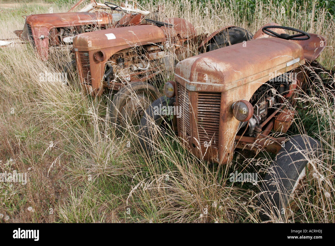 Row of old tractors Stock Photo - Alamy