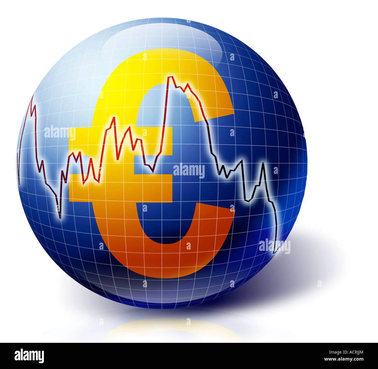 Falling euro crystal ball Stock Photo - Alamy