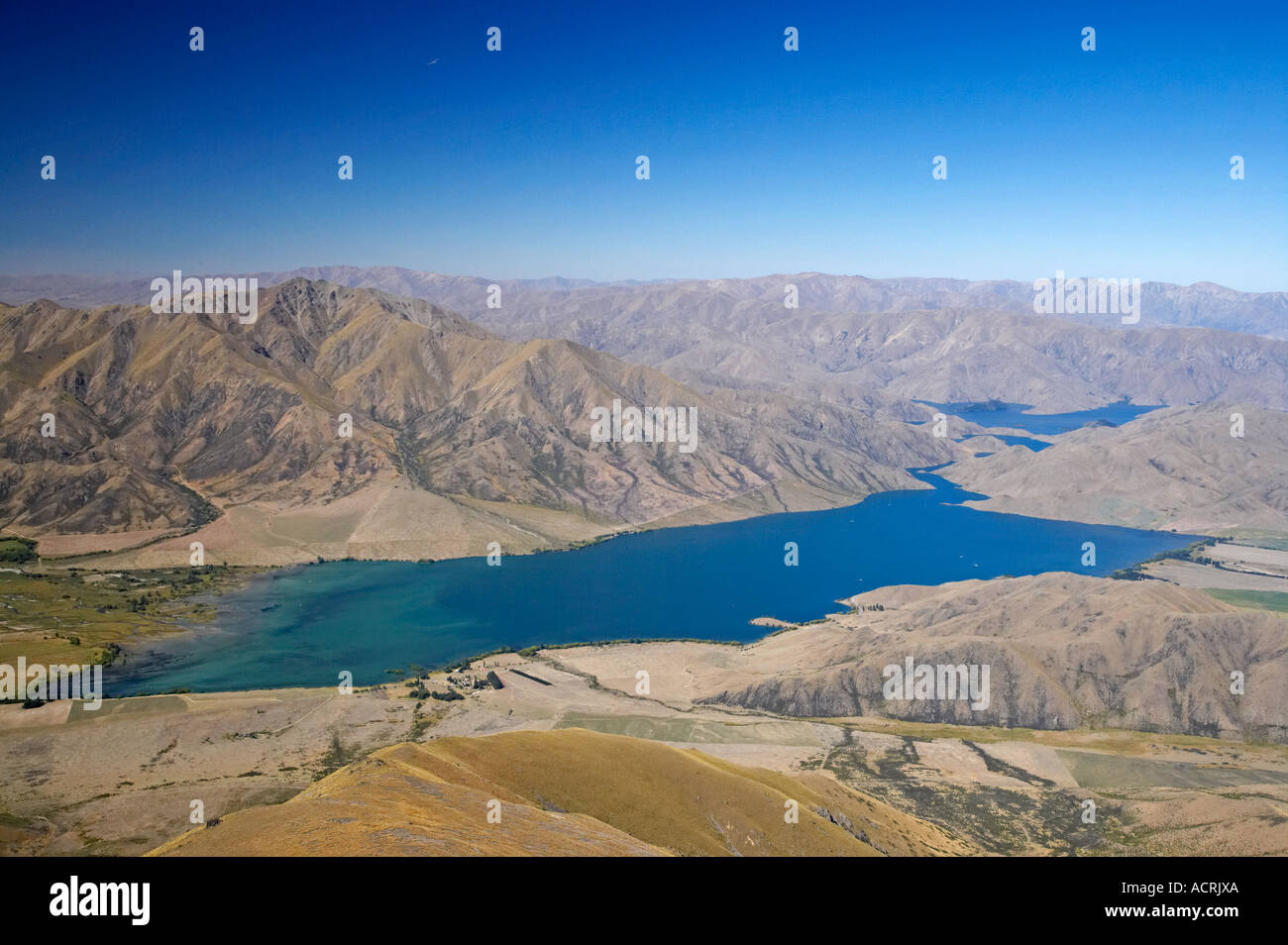 Lake Benmore Waitaki Valley North Otago South Island New Zealand aerial ...