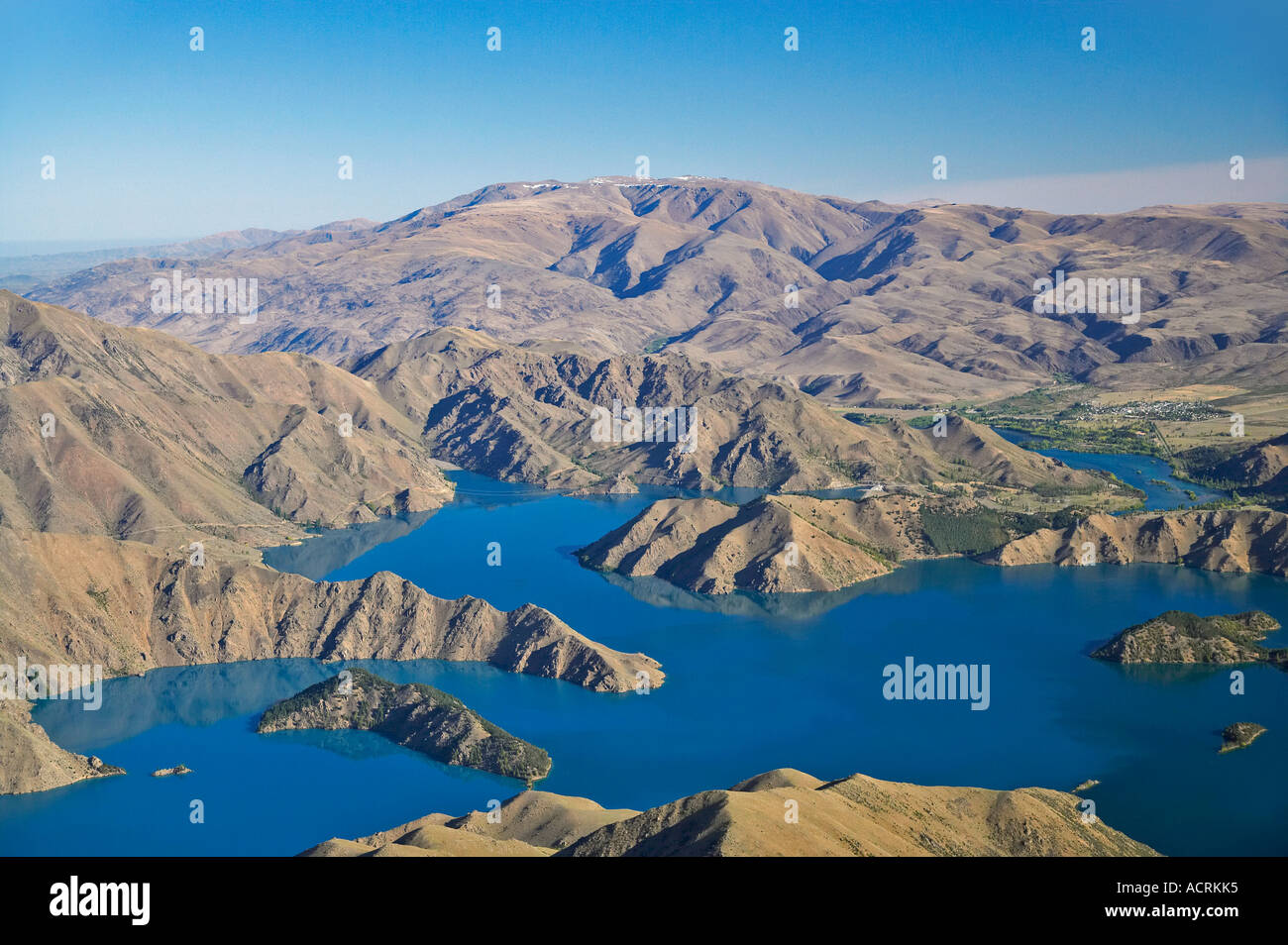 Lake Benmore Waitaki Valley North Otago South Island New Zealand aerial ...