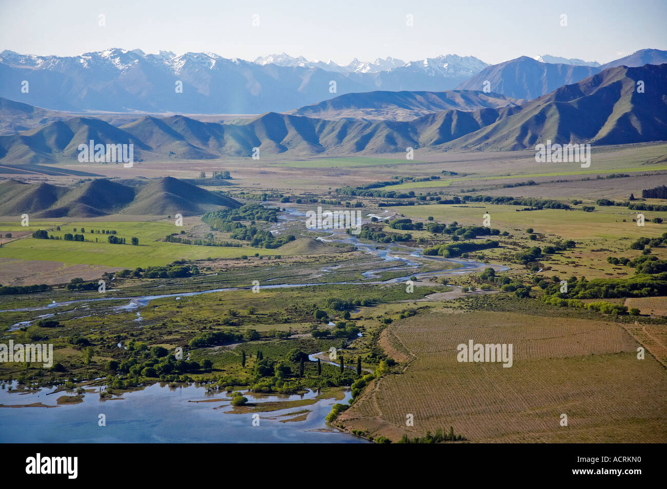 Lake Benmore and Ahuriri River Waitaki Valley North Otago South Island ...