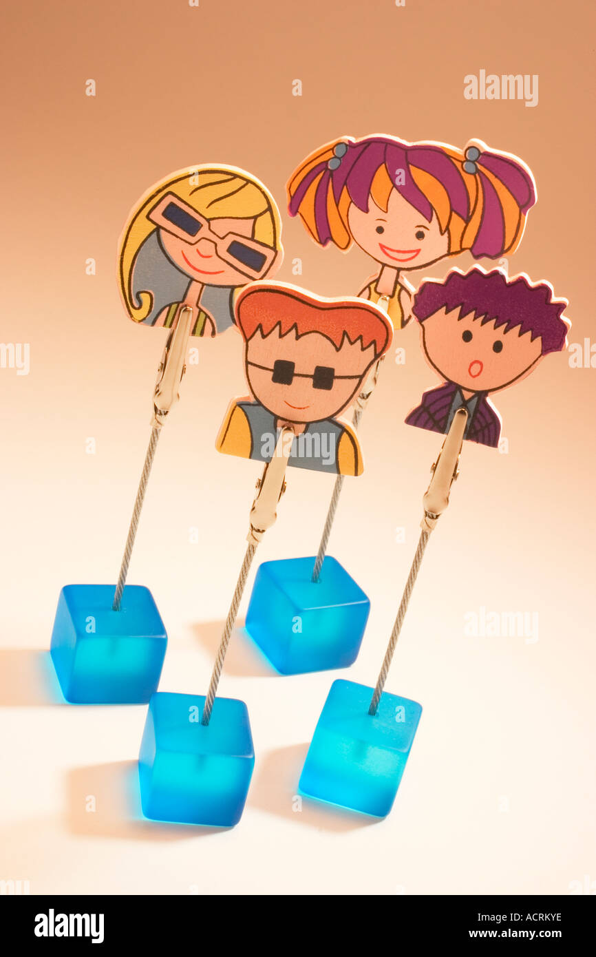 Memo Clips with Paper People Cutouts Stock Photo - Alamy