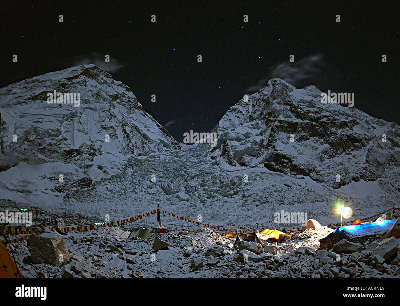 Night at Everest s Khumbu Basecamp Nepal Stock Photo - Alamy