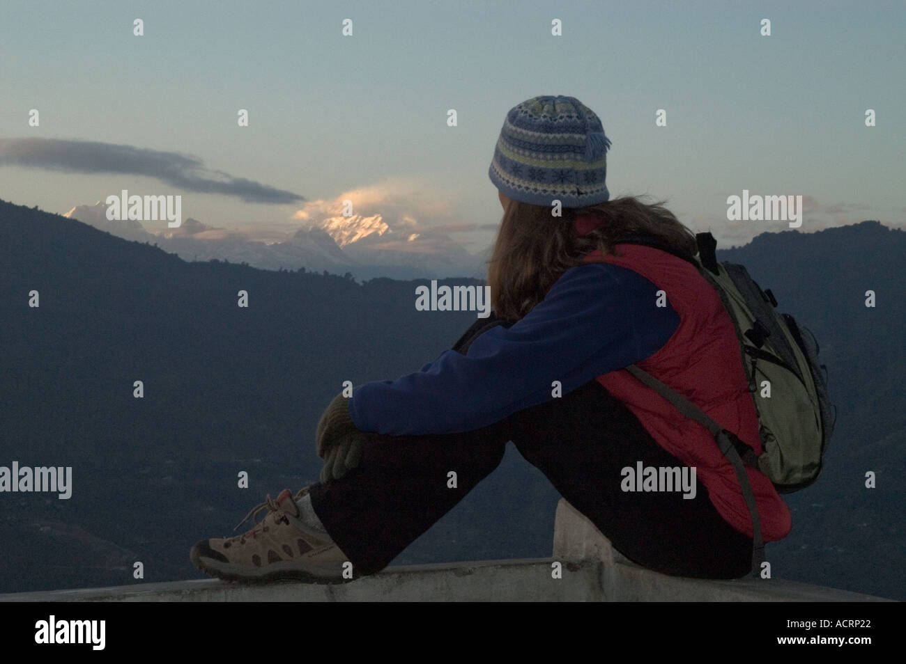 Wende Valentine gazes at the setting sun on Kanchenjunga from Gangtok ...