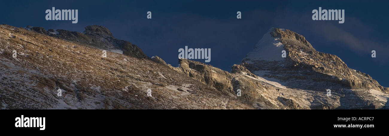 Sunset panorama of Everest's Northeast Ridge from Camp VI at 27,300 ...