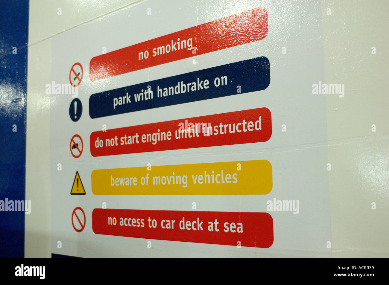 Signs in the ferry between Dover England and Calais France Stock Photo ...