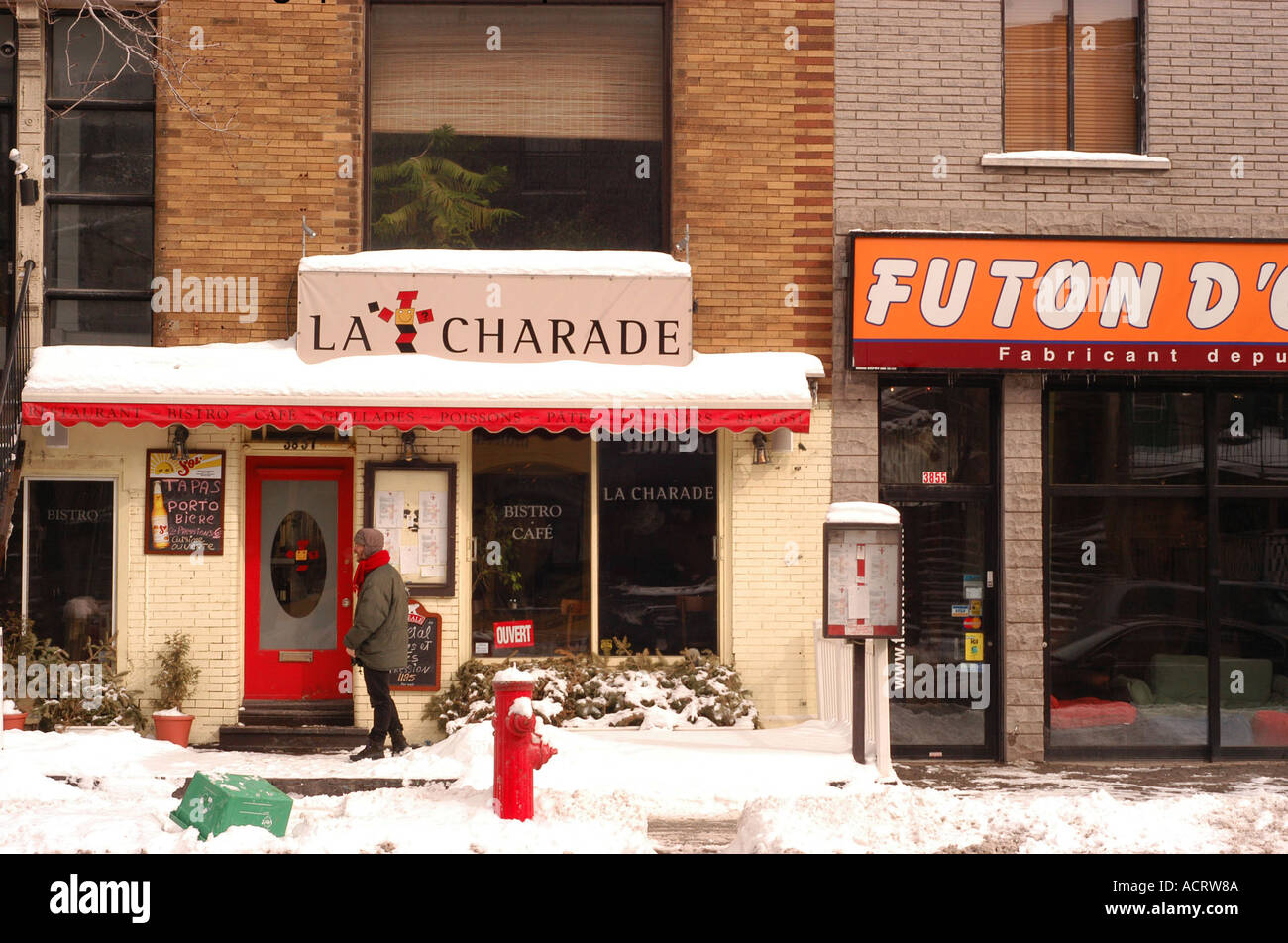 St Denis street Montreal Quebec Canada Stock Photo - Alamy