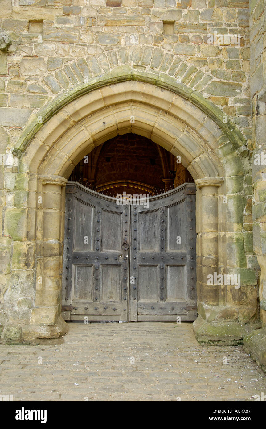 Entrance door of Battle Abbey is in the town of Battle near Hastings ...