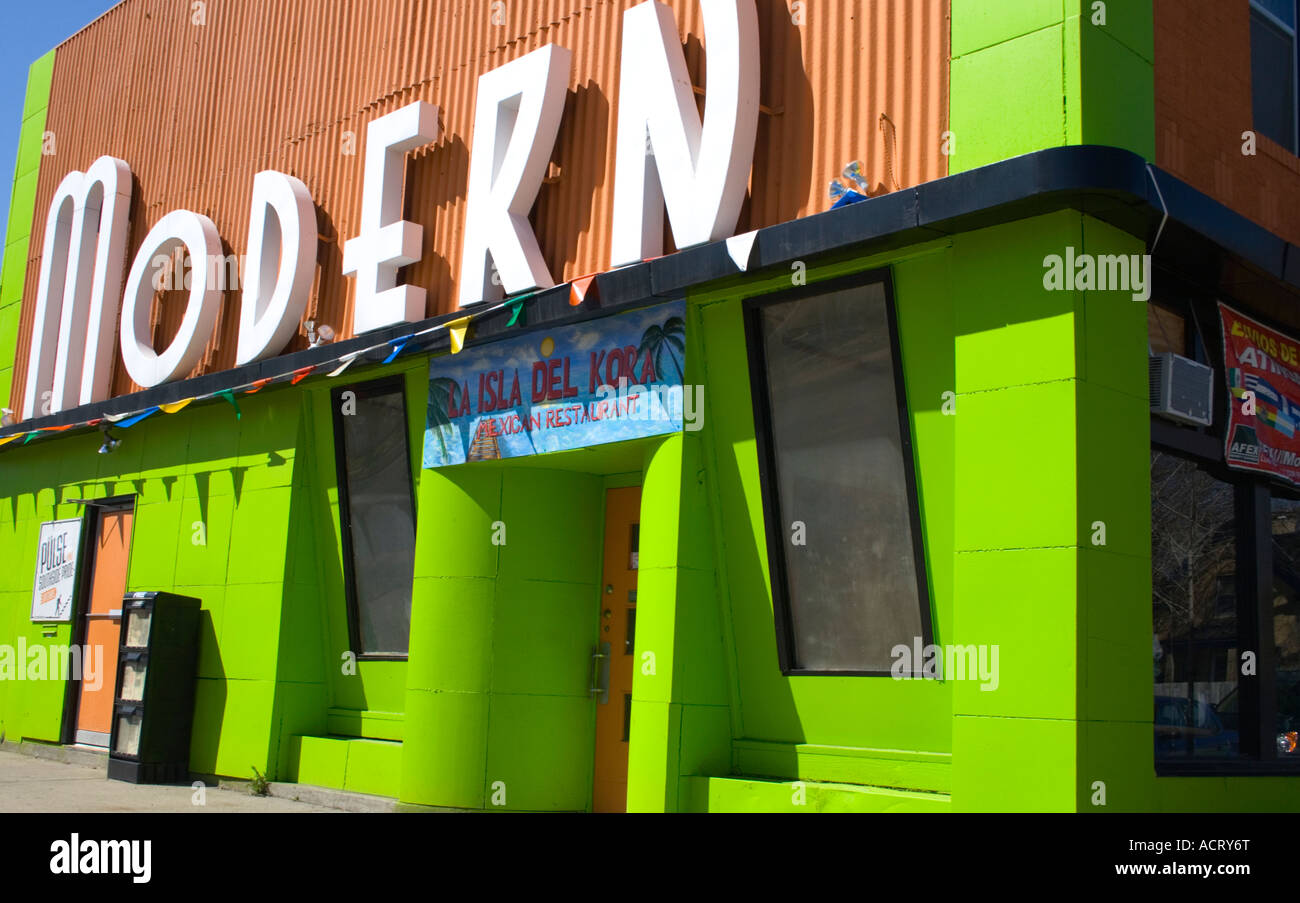 Stylized art deco Modern Restaurant building. Minneapolis Minnesota USA ...