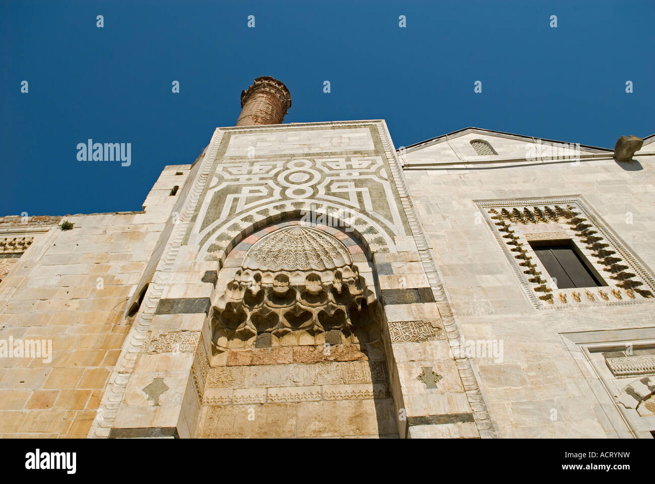 Facade of Isabey Mosque 14th century Seljuk style, Selcuk, Turkey Stock ...