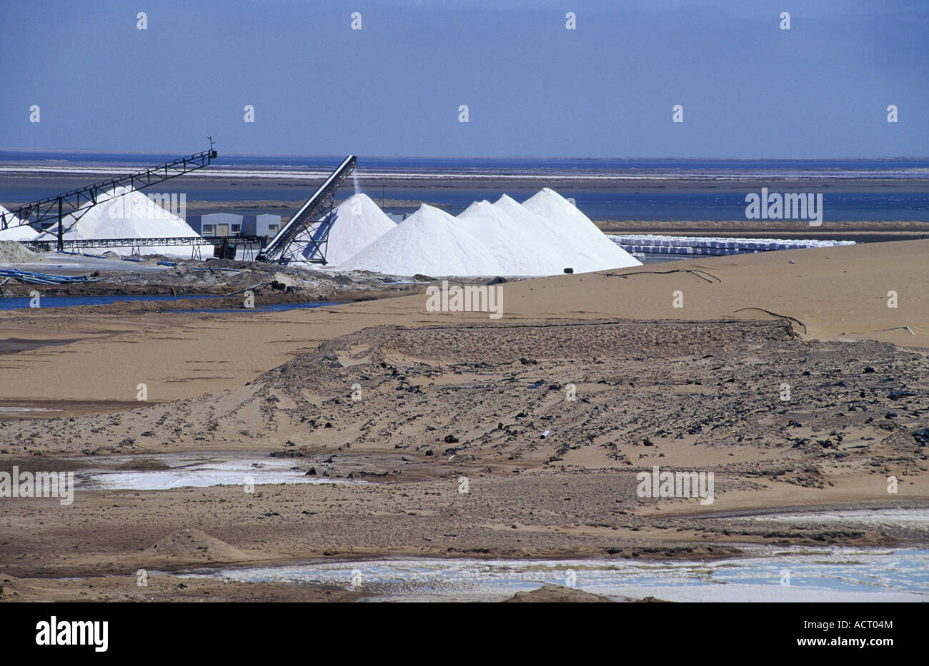 View of salt works Walvis Bay Namibia Stock Photo - Alamy