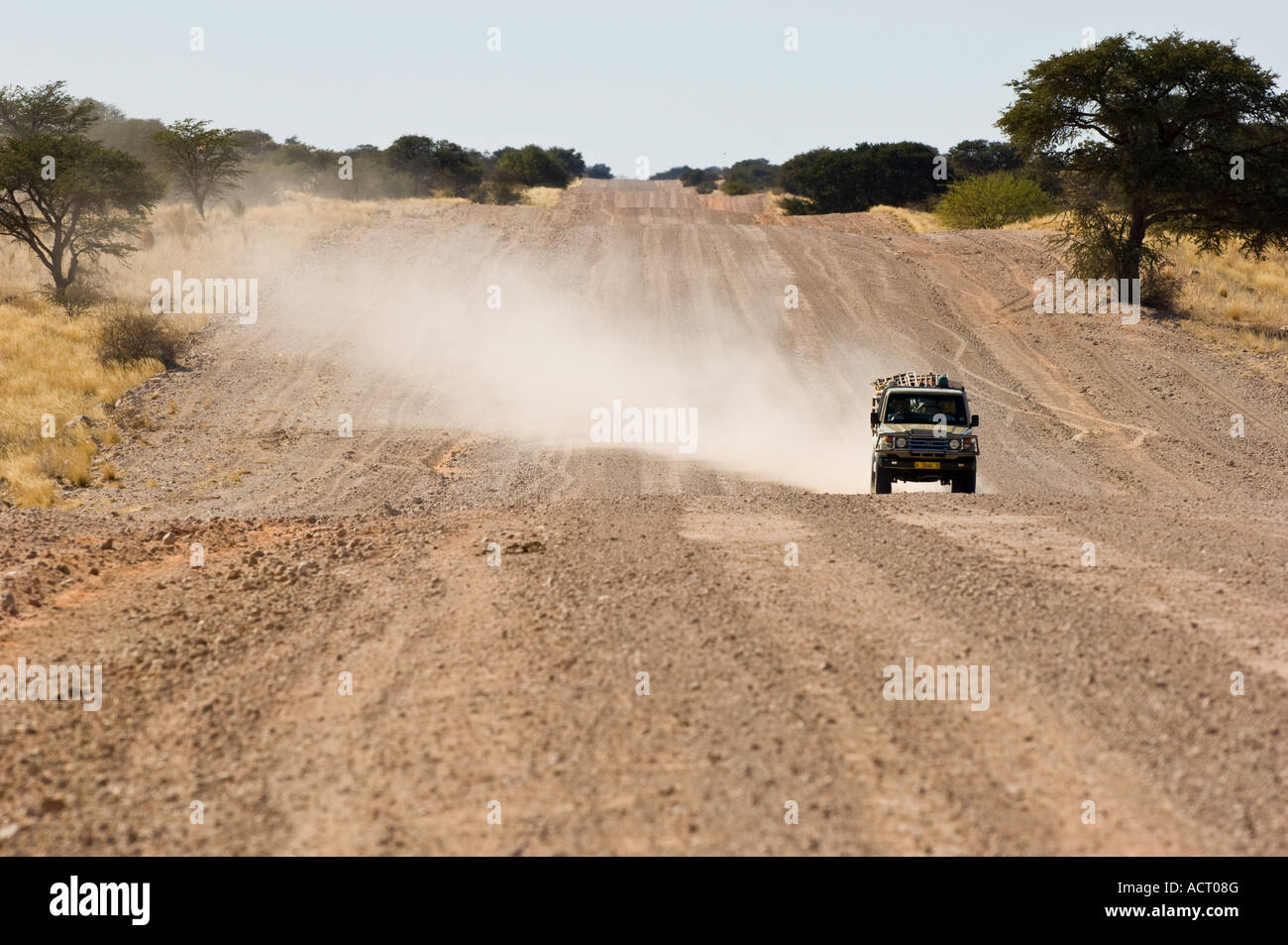 4x4 on dirt road kalahari namibia Stock Photo - Alamy