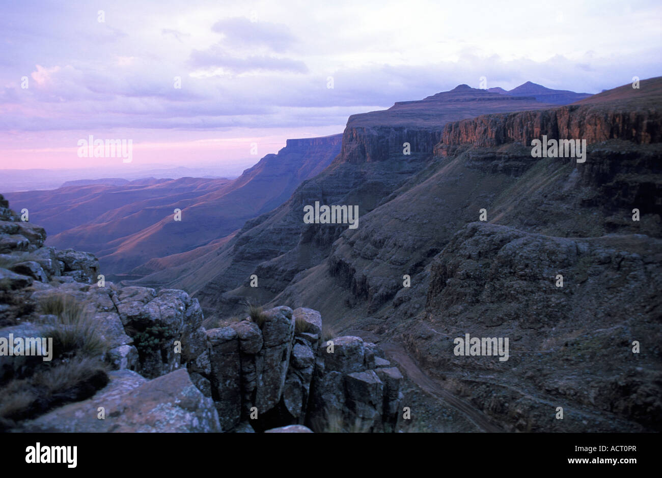 View of escarpment looking towards Mzimkulu Wilderness Area Sani Top ...