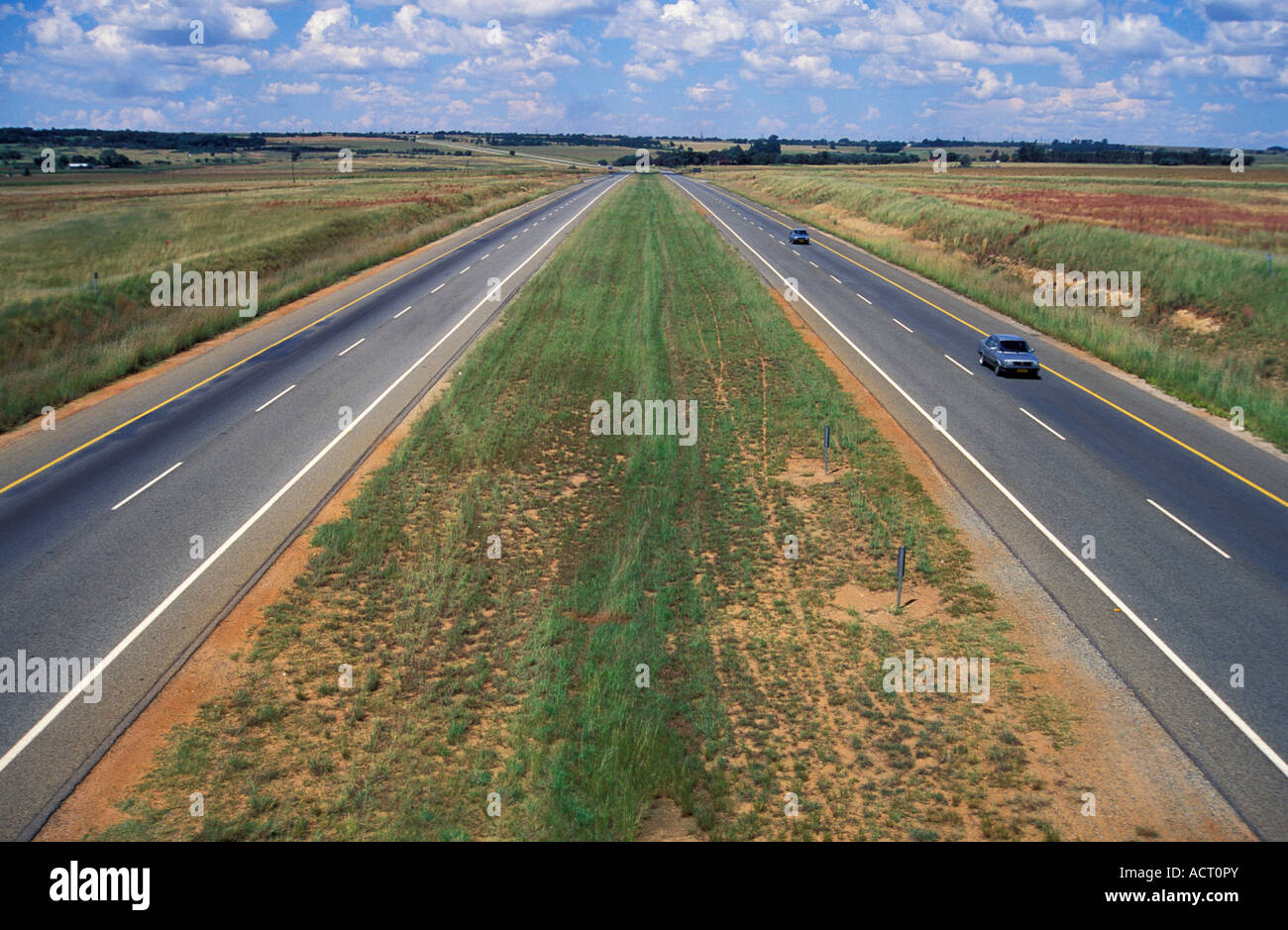 Double lane highway near Middleburg Mpumalanga South Africa Stock Photo ...