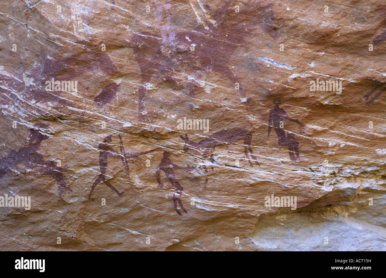 San rock paintings Giants Castle Game Reserve Drakensberg Kwazulu Natal ...