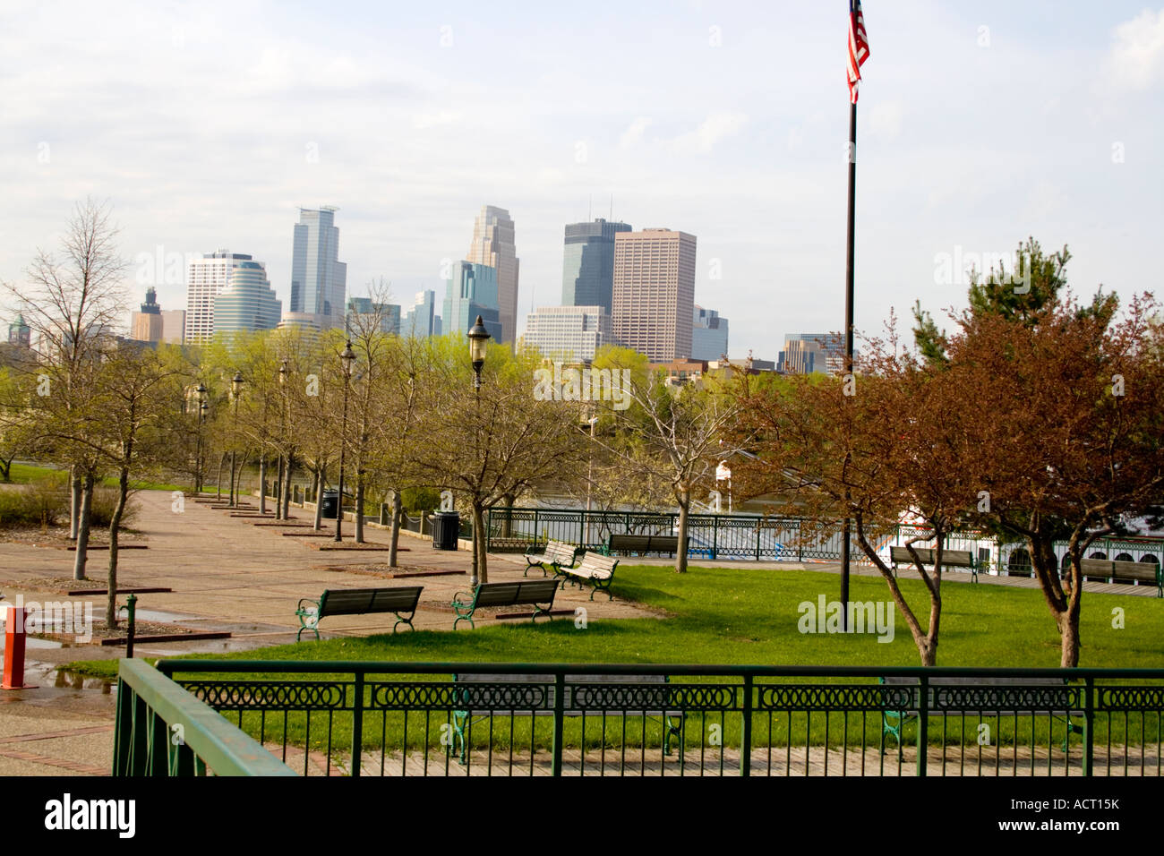 Skyline from boom Island park. Minneapolis Minnesota USA Stock Photo ...