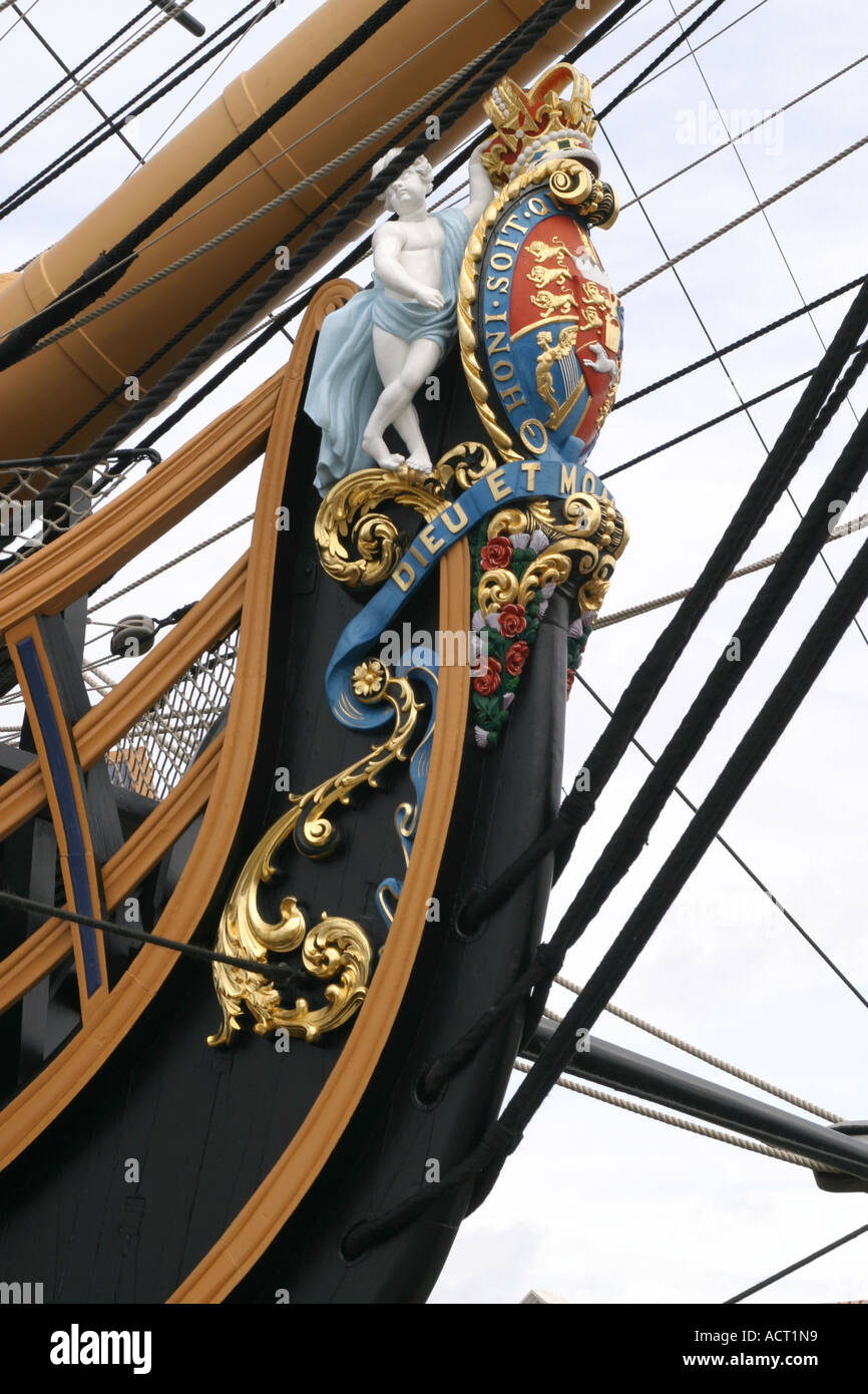 Figurehead of HMS Victory Portsmouth Hampshire England UK Stock Photo ...