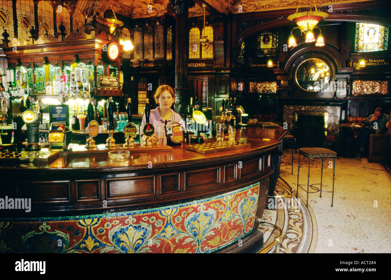 The Philharmonic Pub on Hope Street, Liverpool, Merseyside. Barmaid ...