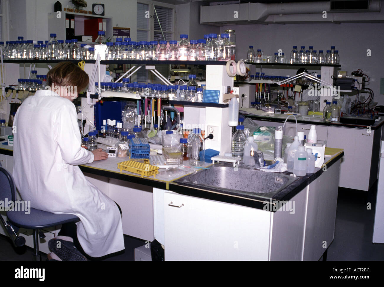 Laboratory technicians in dairy lab Finland Stock Photo - Alamy