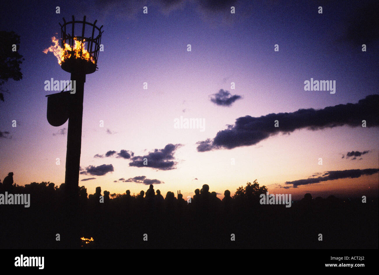 Lighting of the Armada Beacon on Windmill Hill Gravesend commemorating ...