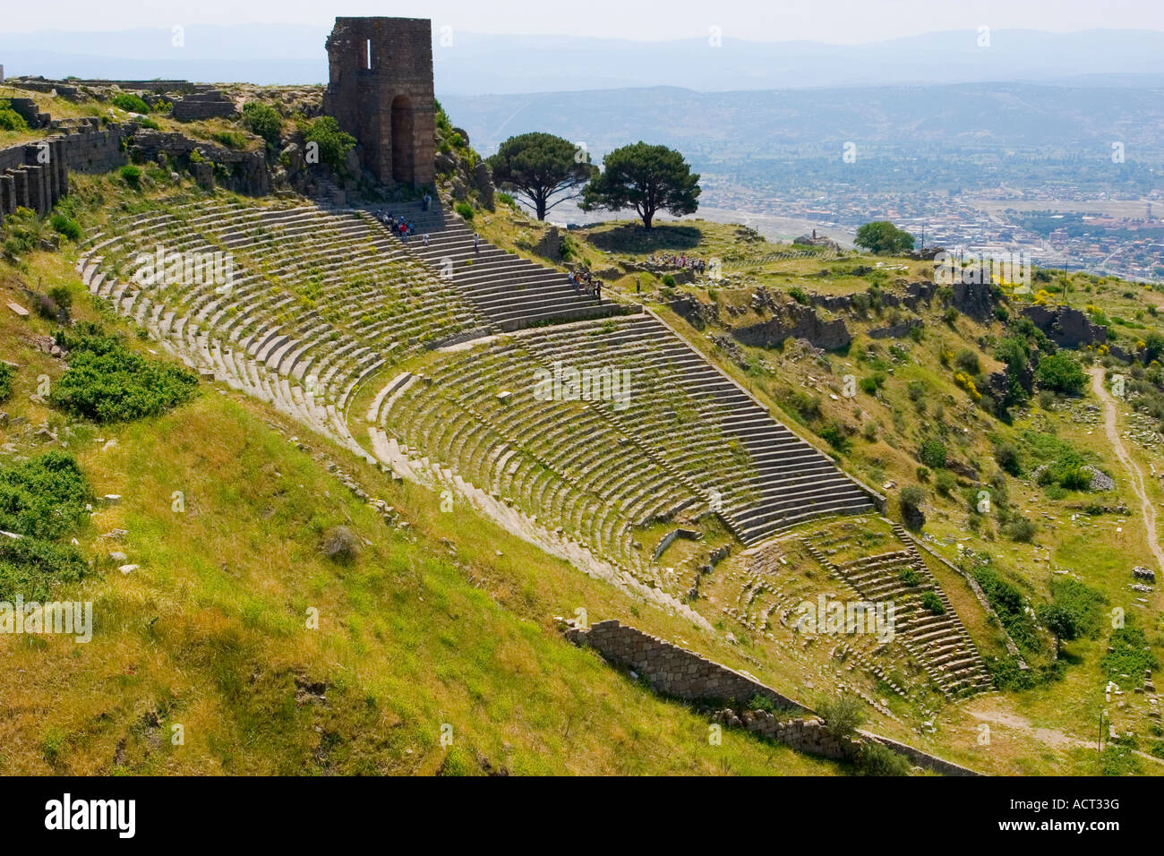 Antique theater in Acropolis of Pergamon Pergamum Bergama Western ...