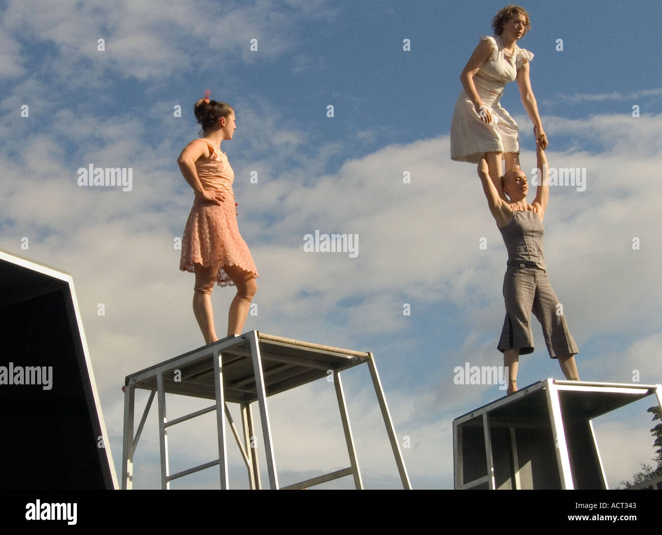 Acrobats performing balance hi-res stock photography and images - Alamy