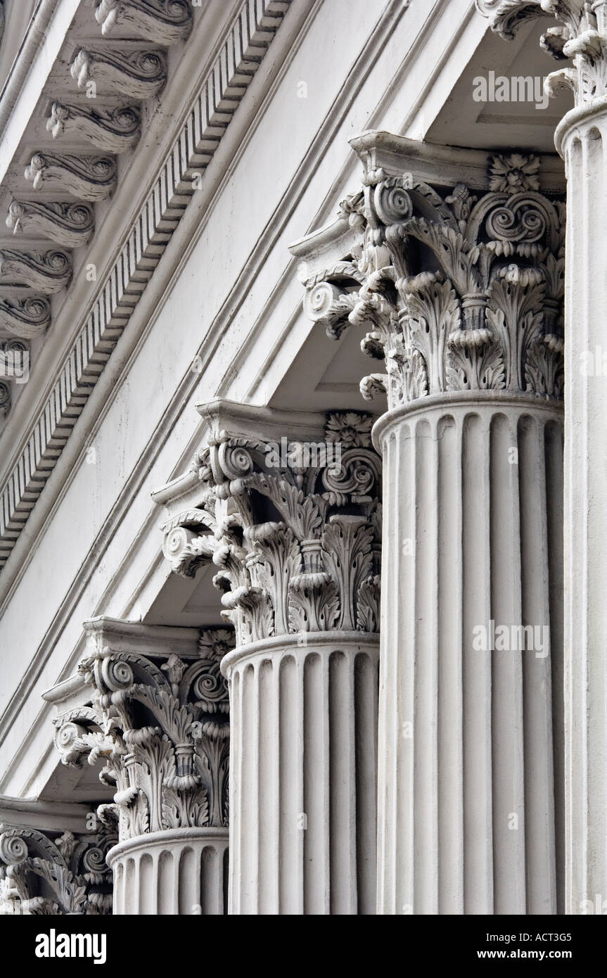 Ornate Corinthian Columns and other Details on Bank Building Stock ...