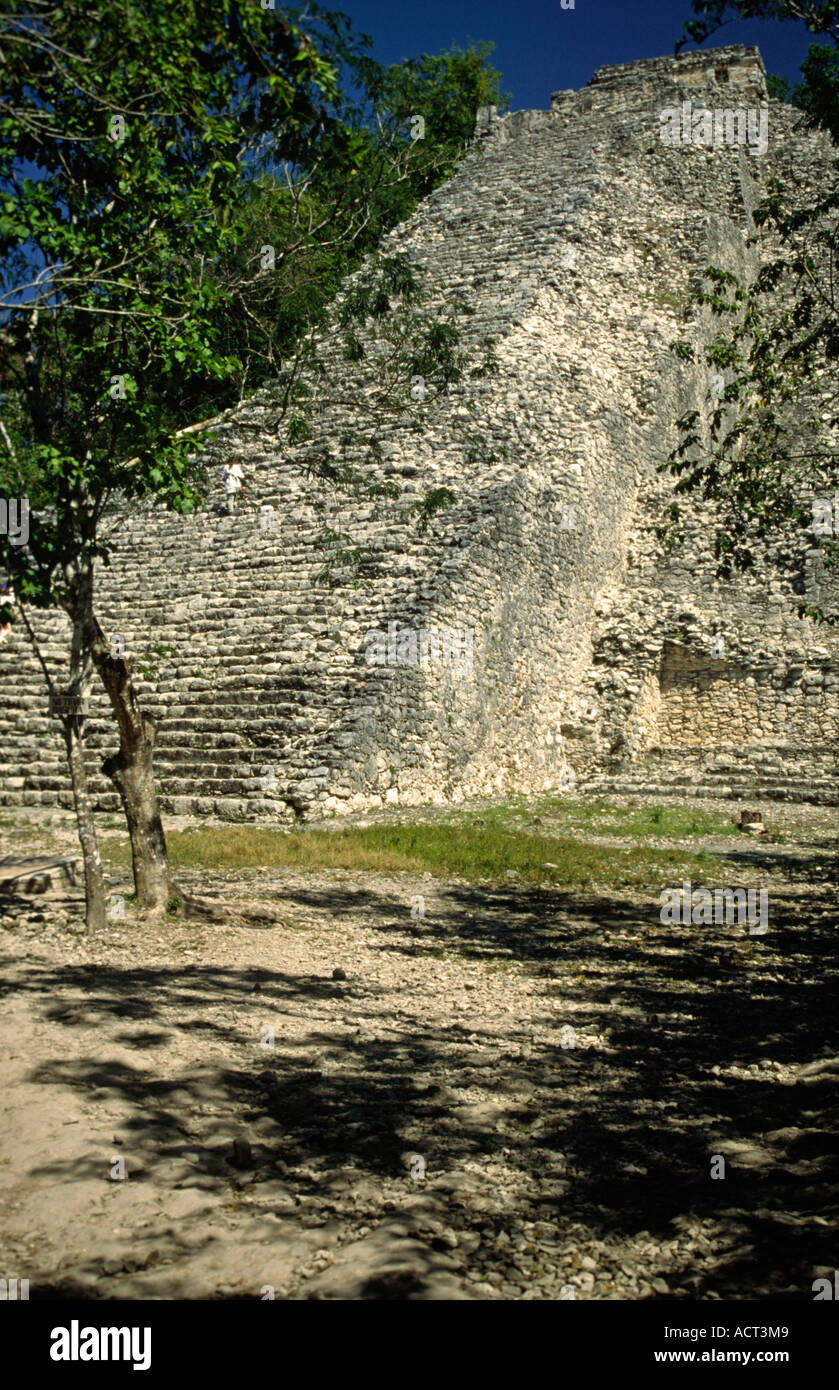 stairs to the top of the Nohoch Mul pyramid in Coba Mexico Central ...