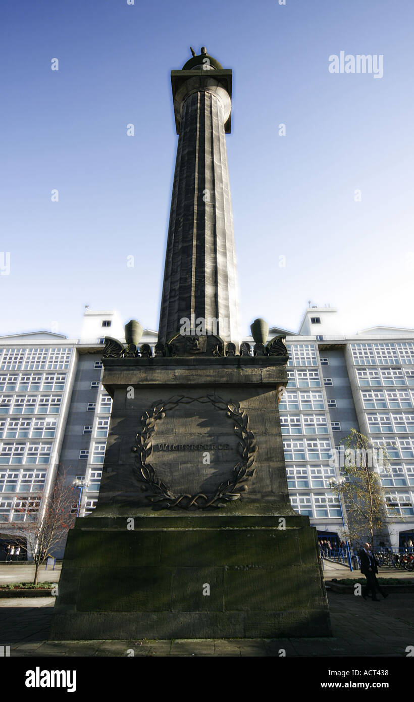 Columnal statue of William Wilberforce responsible for emancipation of ...