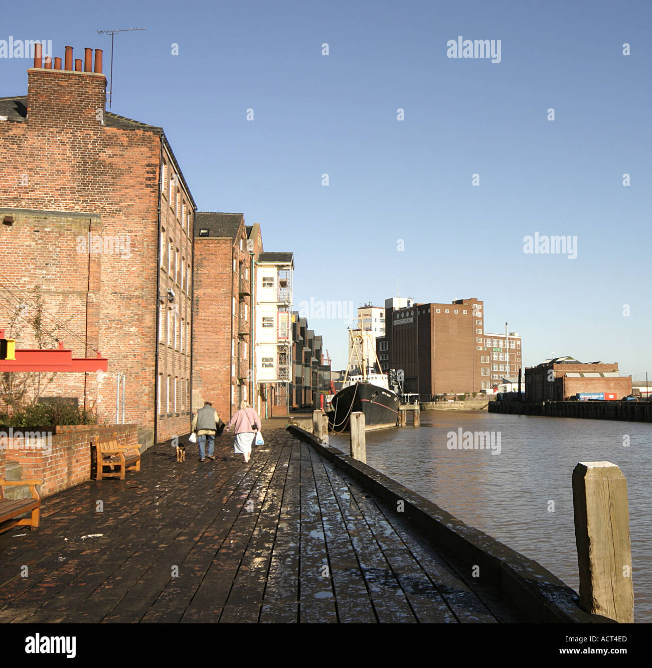 The waterfront alongside the River Hull undergoing regeneration ...