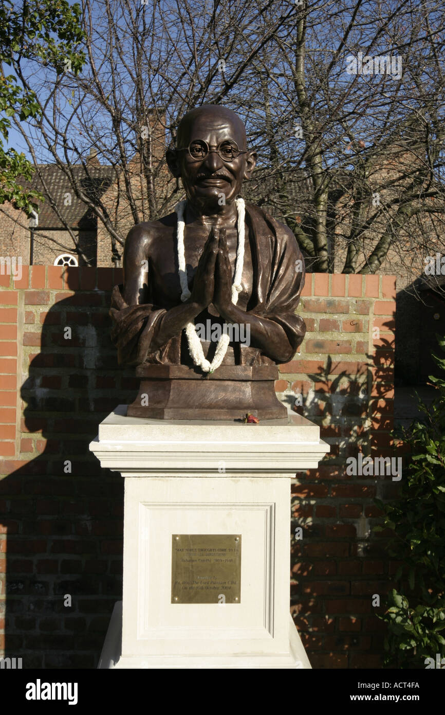 Bust of Ghandi in the grounds of the Museum Quarter off High Street ...