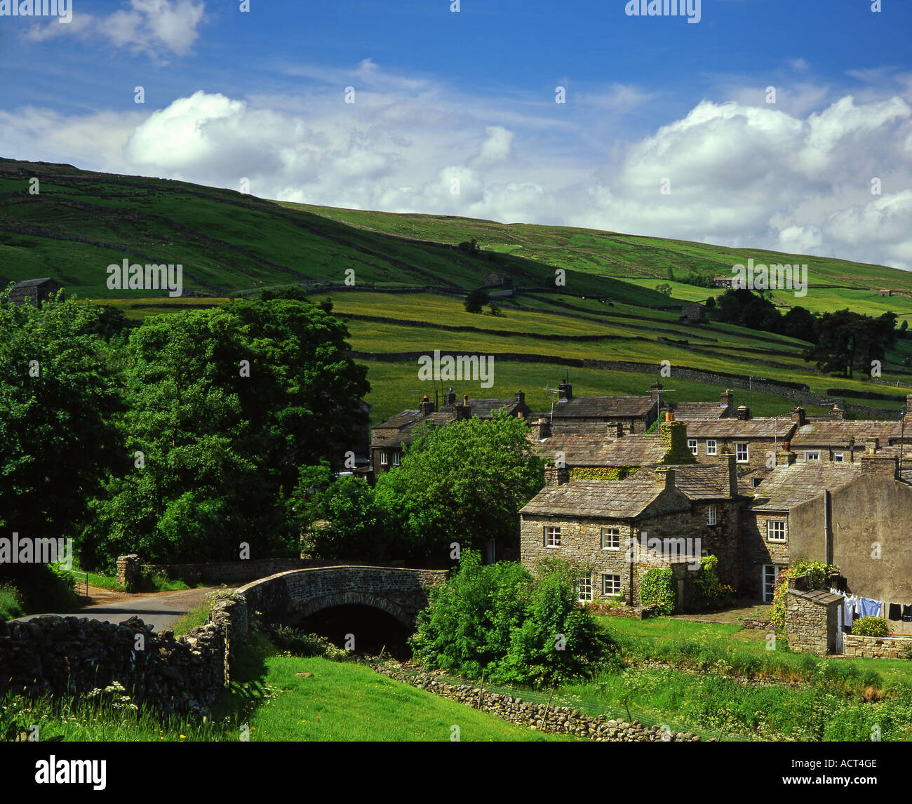 Village of Thwaite in Upper Swaledale, Swaledale, Yorkshire Dales ...