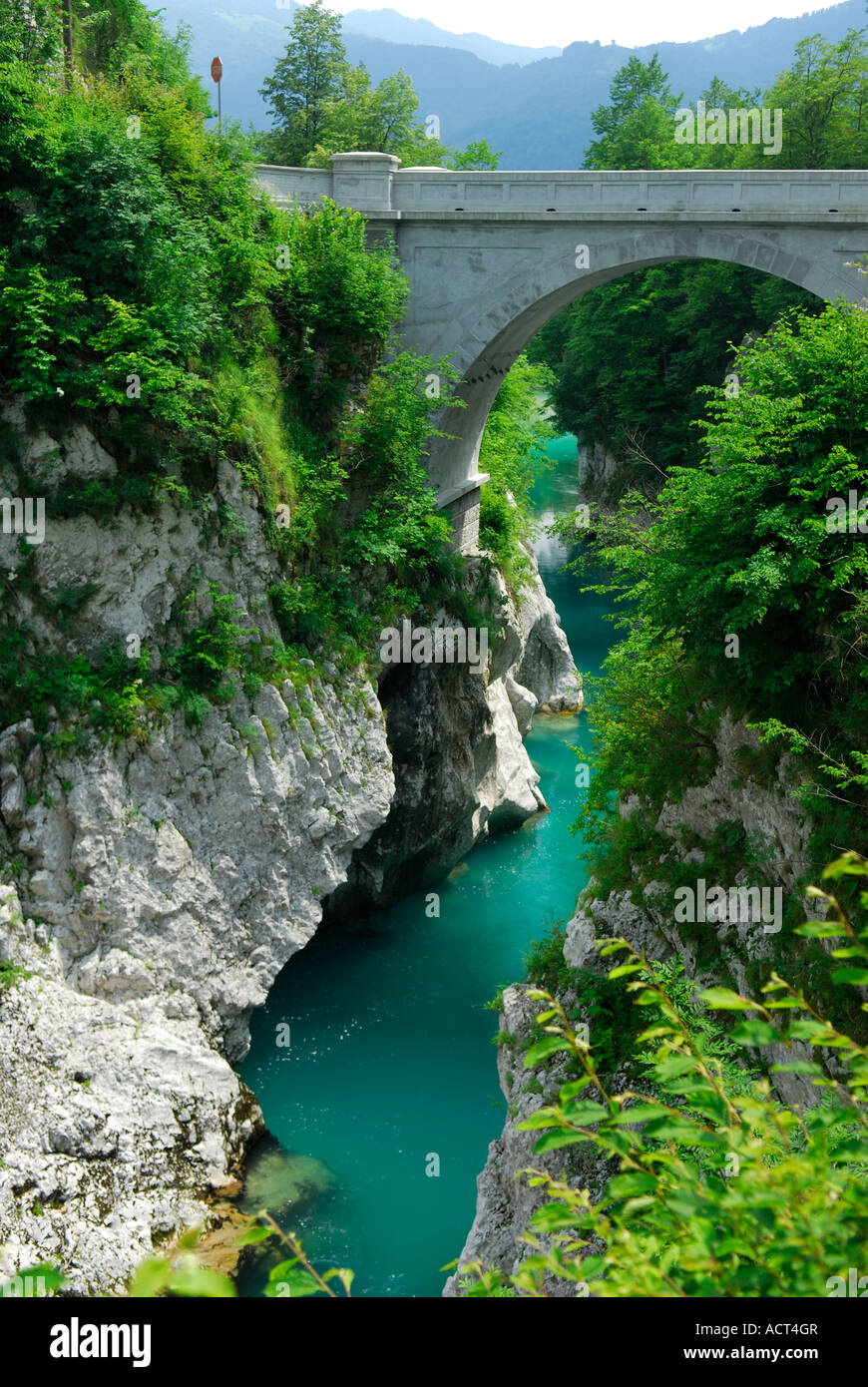 Napoleon Bridge over Soca River at Kobarid Slovenia Stock Photo - Alamy