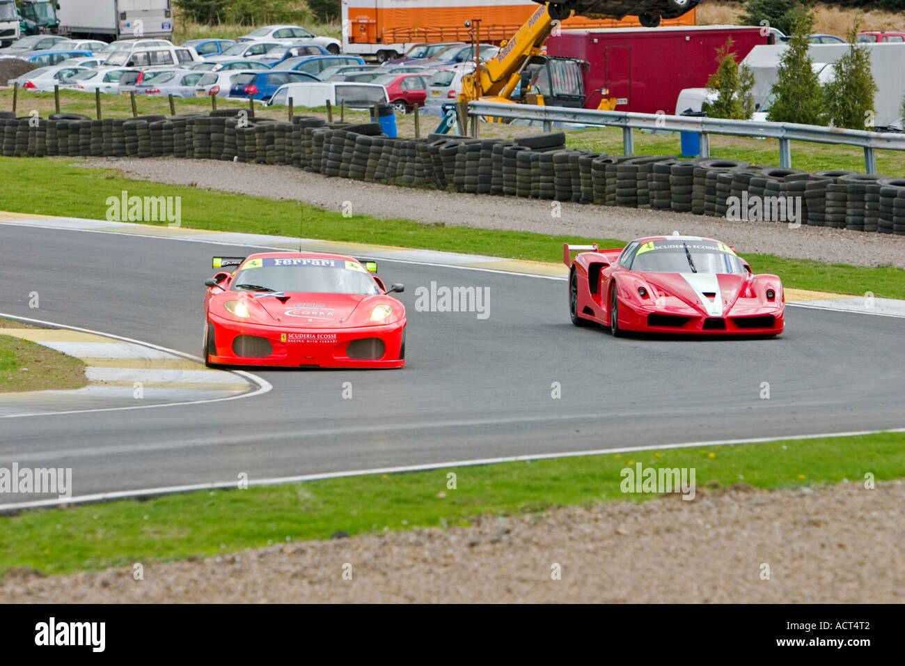 Ferrari 430 GT car and Enzo FXX 2006 race car at Knockhill racing ...