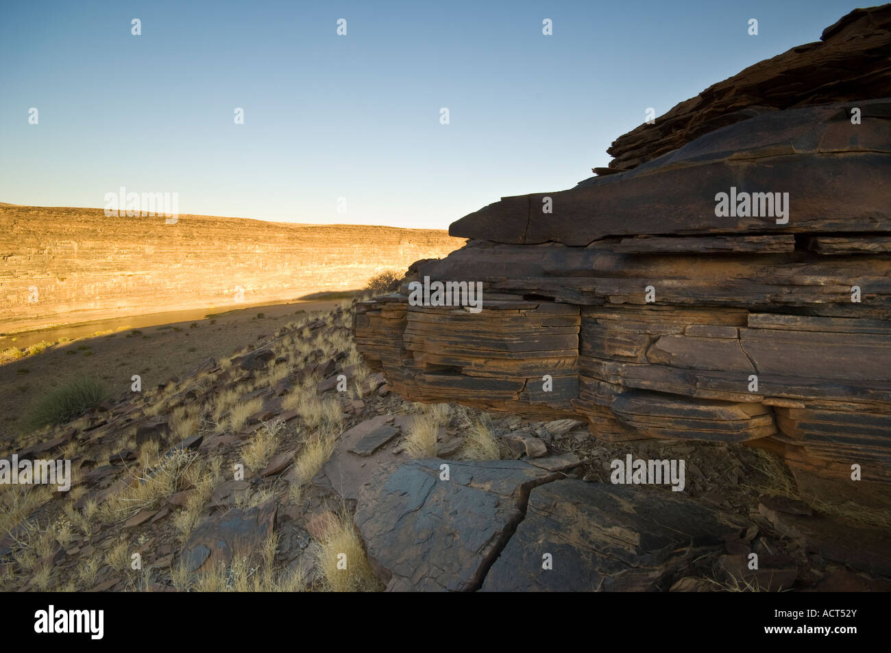 Layered rocks in Fish River Canyon Namibia Stock Photo - Alamy