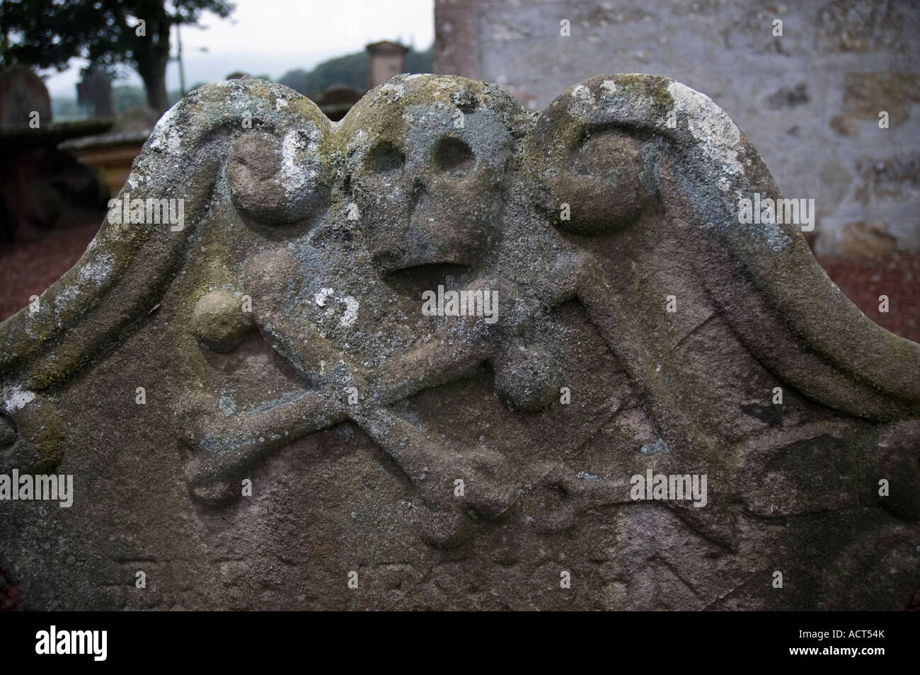 Headstone skull crossbones hi-res stock photography and images - Alamy