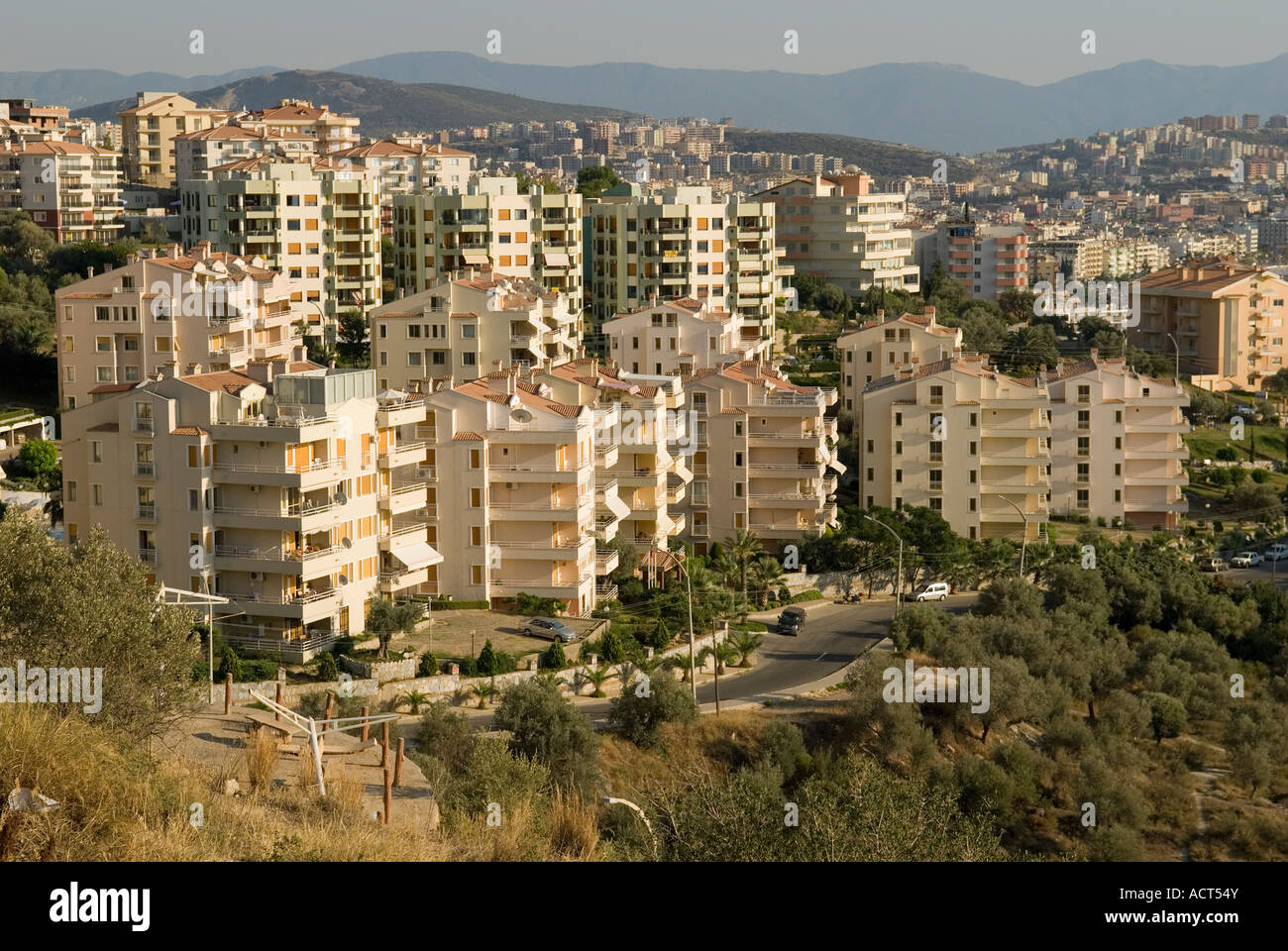 Mass concrete urbanization in Kusadasi Turkey Stock Photo - Alamy