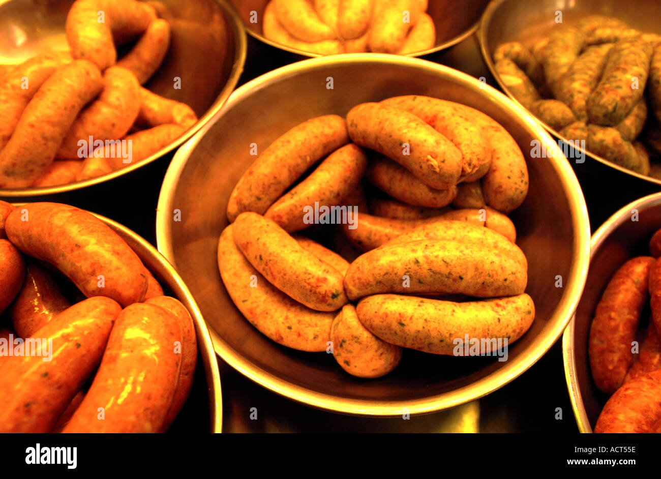 Butchers shop window display of sausages hi-res stock photography and ...
