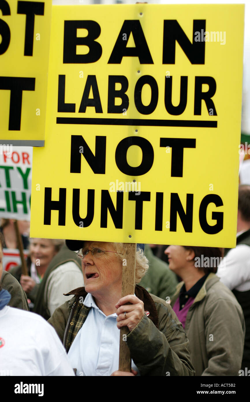 Pro hunting demonstrators outside Labour party conference Brighton 2004 ...
