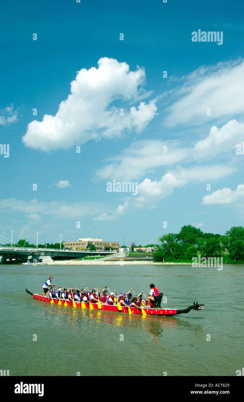 Dragon boat racing at the Dragon Boat Festival in Winnipeg Manitoba ...